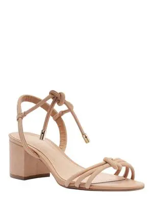 AREZZO Camila Mid Heel Tie Sandal - Pale Beige