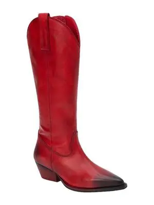 Matisse Remington Knee High Western Boot - Red