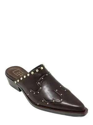 SHU SHOP Thalia Studded Mule - Brown