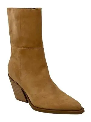 SHU SHOP Venice Block Heel Bootie - Camel Suede
