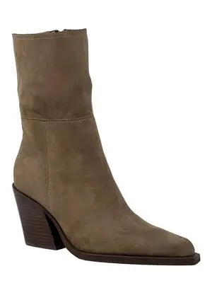 SHU SHOP Venice Block Heel Bootie - Taupe Suede
