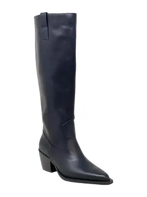 SHU SHOP Vienna Knee High Western Boots - Black