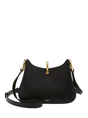 Rabanne Small Ring Leather Shoulder Bag - Black