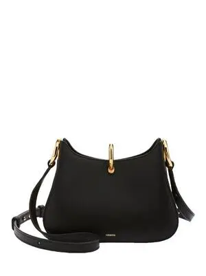 Rabanne Small Ring Leather Shoulder Bag Black