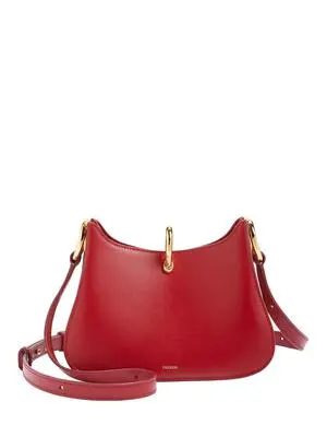 Rabanne Small Ring Leather Shoulder Bag - Red