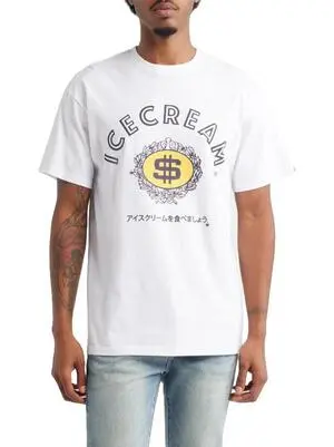 ICECREAM Dollars Cotton Graphic T-shirt - White