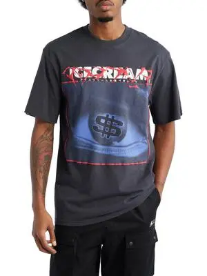 ICECREAM Eyescream Cotton Graphic T-shirt - Charcoal Art