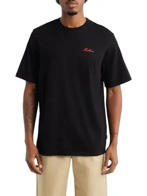 MALBON Bermuda Members Cotton Graphic T-shirt - Black