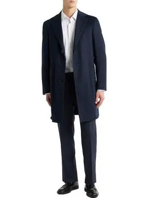 Canali Kei Trim Fit Cashmere Coat - Navy