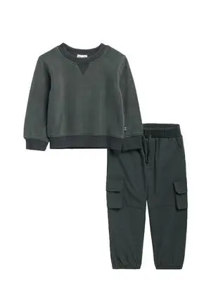 Splendid Sweatshirt & Cargo Joggers Set - Deep Forest
