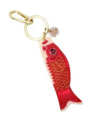 SOLAR ECLIPSE Hand-painted Carp Bag Charm - Red