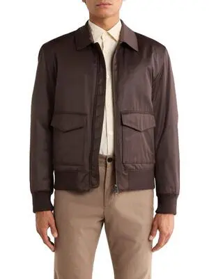 BOSS X David Beckham Cinsun Bomber Jacket - Open Brown