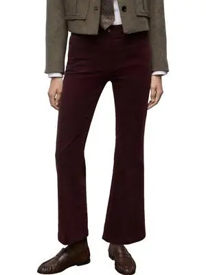Mango Bootcut Corduroy Pants - Wine