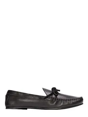 BLACK SUEDE STUDIO Solana Leather Loafer - Black Leather