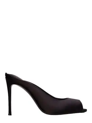 BLACK SUEDE STUDIO Shania 100 Satin Mule Black Satin