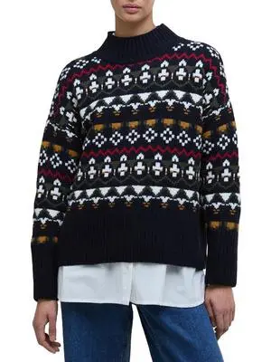 BARBOUR Larisa Fair Isle Wool & Cotton Blend Sweater