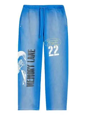 MEMORY LANE Stencil Logo Sweatpants Faded Blue