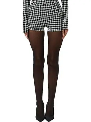Naked Wardrobe Houndstooth Hot Shorts - Houndstooth Black/white