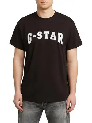 G-star Raw Felt Logo Organic Cotton T-shirt - Dark Black
