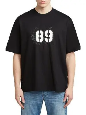 G-star Raw Sprayed 89 Boxy Organic Cotton Graphic T-shirt - Dark Black