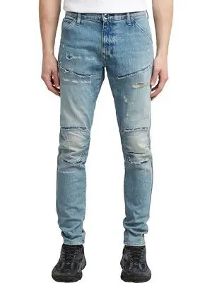G-star Raw 5620 3d Ripped Slim Fit Jeans - Vintage Rainstorm Restored