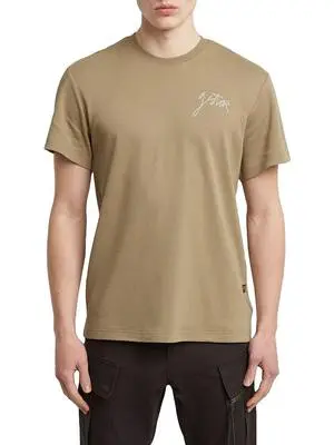 G-star Raw Script Organic Cotton Graphic T-shirt - Safari