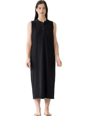 SALUA Relaxed Sleeveless Maxi Tunic - Black