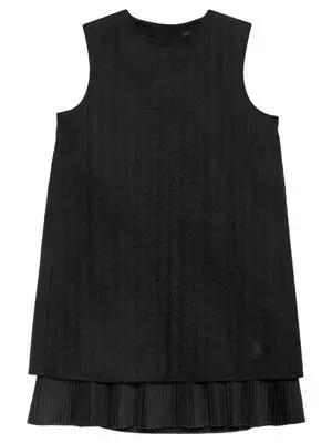 Moncler Quilted Pleated Mini Dress - Black