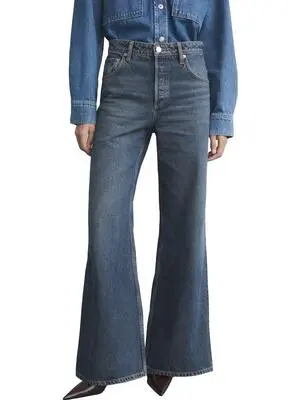 MANGO Mid-Rise Wide Leg Jeans