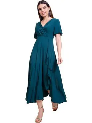 ALIE STREET LONDON Waterfall Dress - Pine Green