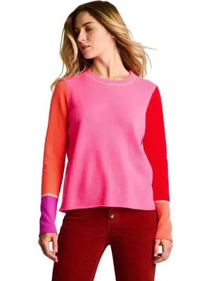 Lisa Todd Block Talk Cashmere Sweater - Neon Pink Combo