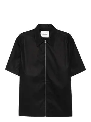 JIL SANDER Zip-up Shirt - Black