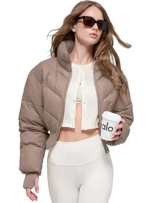 Alo Yoga Cropped Puffer Jacket - Chai Latte