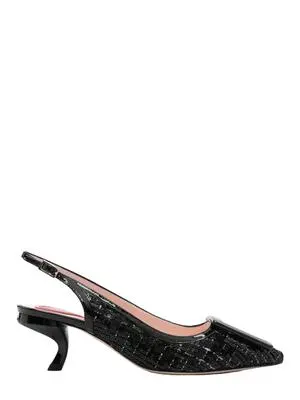 ROGER VIVIER Tweed Slingback Pumps - Black