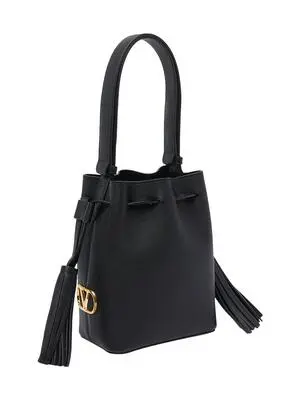 Valentino Garavani Small Leather Bucket Bag - Black