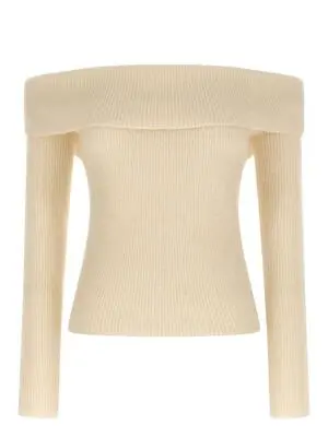 RICK OWENS Wool Off-Shoulder Sweater