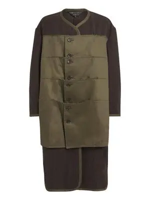 Comme Des Garçons Wool-blend Layered Overcoat - Green