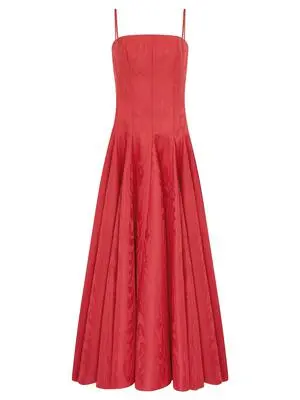 EMILIA WICKSTEAD Gracia Moiré Mikado Dress - Red