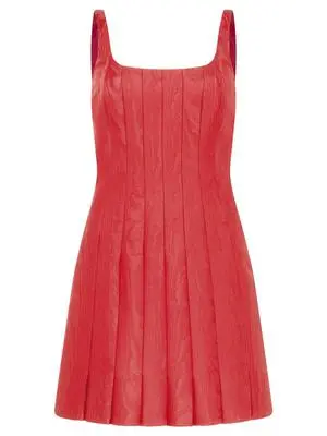 EMILIA WICKSTEAD Sascha Dress In Moiré Mikado - Red