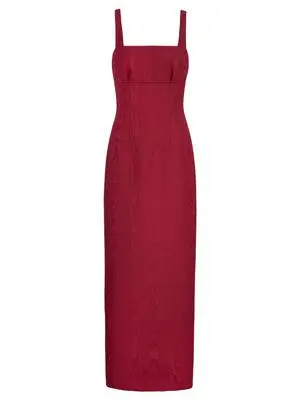 EMILIA WICKSTEAD Micheline Dress In Moiré Mikado - Red