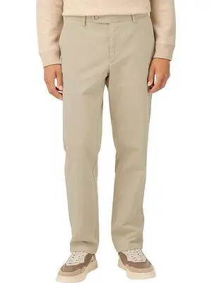 Boggi Milano Garment-dyed Stretch Cotton Trousers - Beige