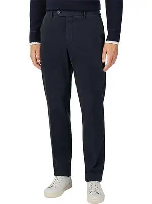 Boggi Milano Garment-dyed Stretch Cotton Trousers - Navy Blue