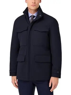 Boggi Milano Padded Field Jacket - Navy Blue