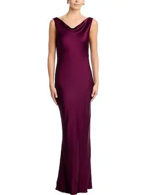 Norma Kamali Low Back Draped Gown - Plum