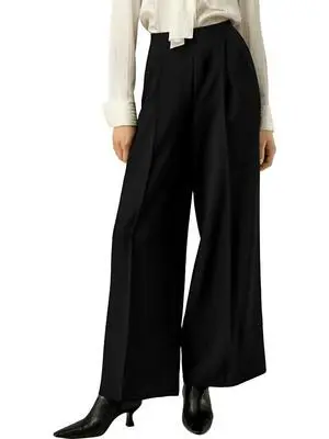 Lilysilk Stretch Silk Wide-leg Pants - Black