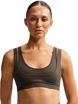 Nike Skims Matte Double-strap Scoop Bra - Brown