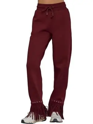Goldbergh Reign Fringe Trim Track Pants - Vino Rosso