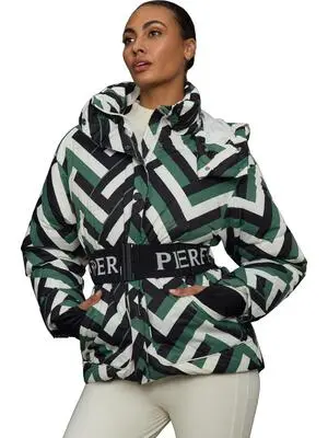 Perfect Moment Cortina Ski Parka - Waffle Print - Green