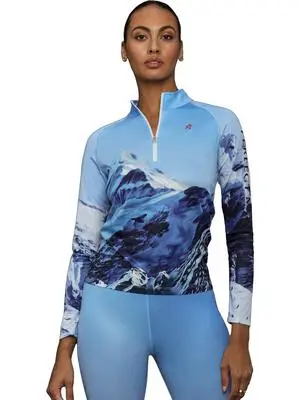 Perfect Moment 1/4 Zip Base Layer Top - Ski Lift Blue