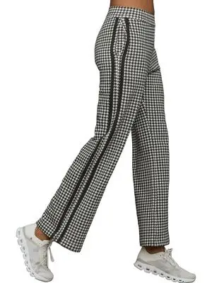 Carbon38 Houndstooth Track Pant - Ivory/faded Black